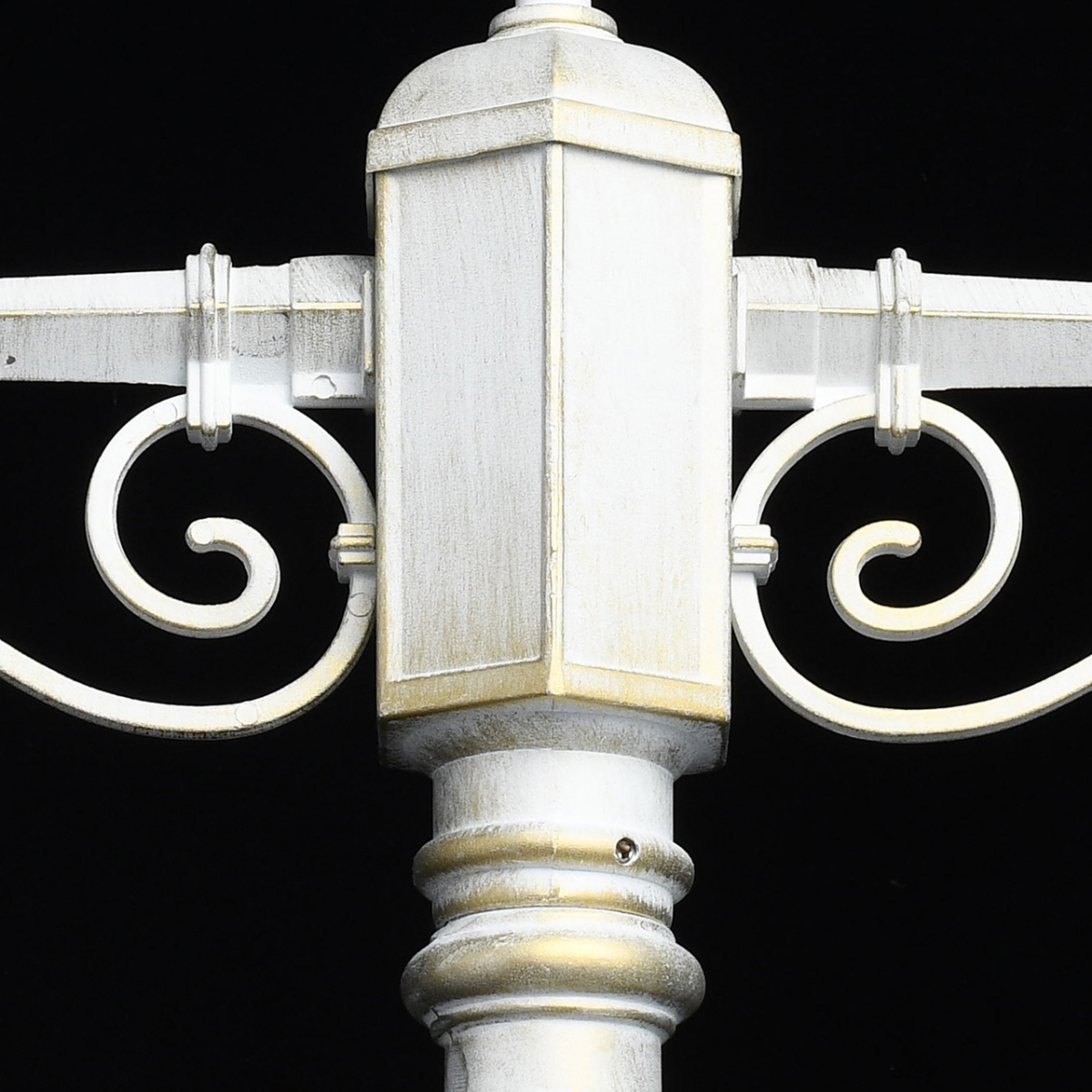 Latarnia zewnętrzna, klasyczna, biała, złota patyna, podwójna Fabur MW ...